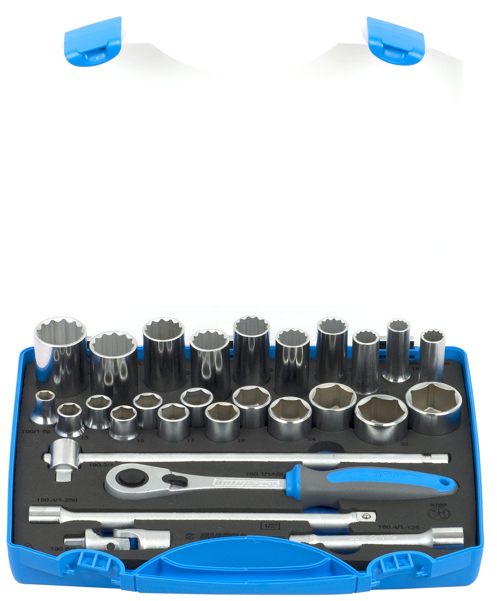 Socket set 1/2" in plastic box