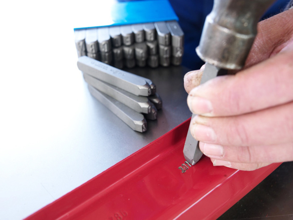 Set of letter steel punches