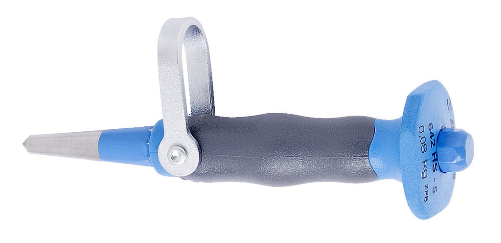 Centre punch with handle, for safe work at heights