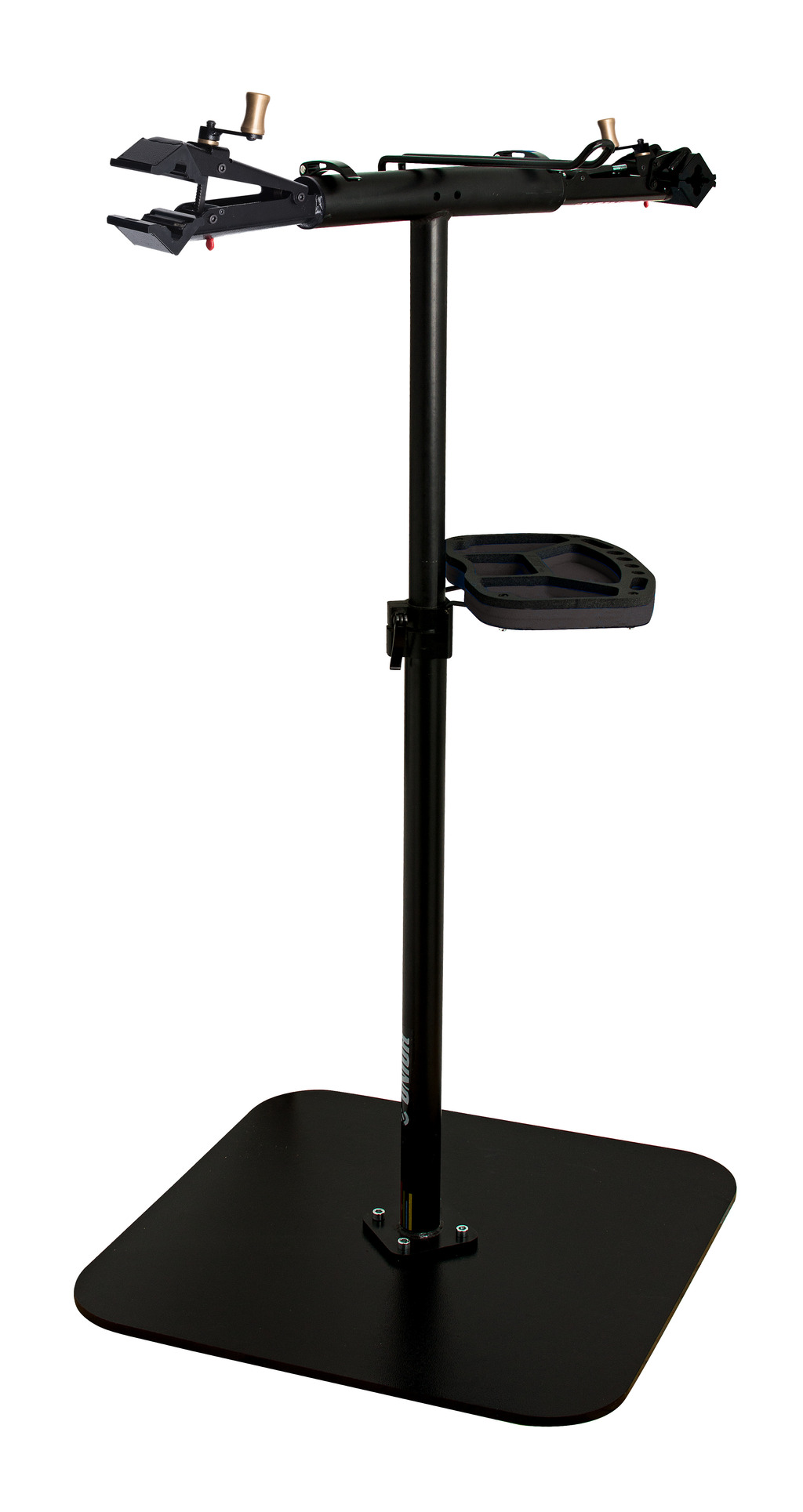 Pro repair stand with double clamp, quick release
